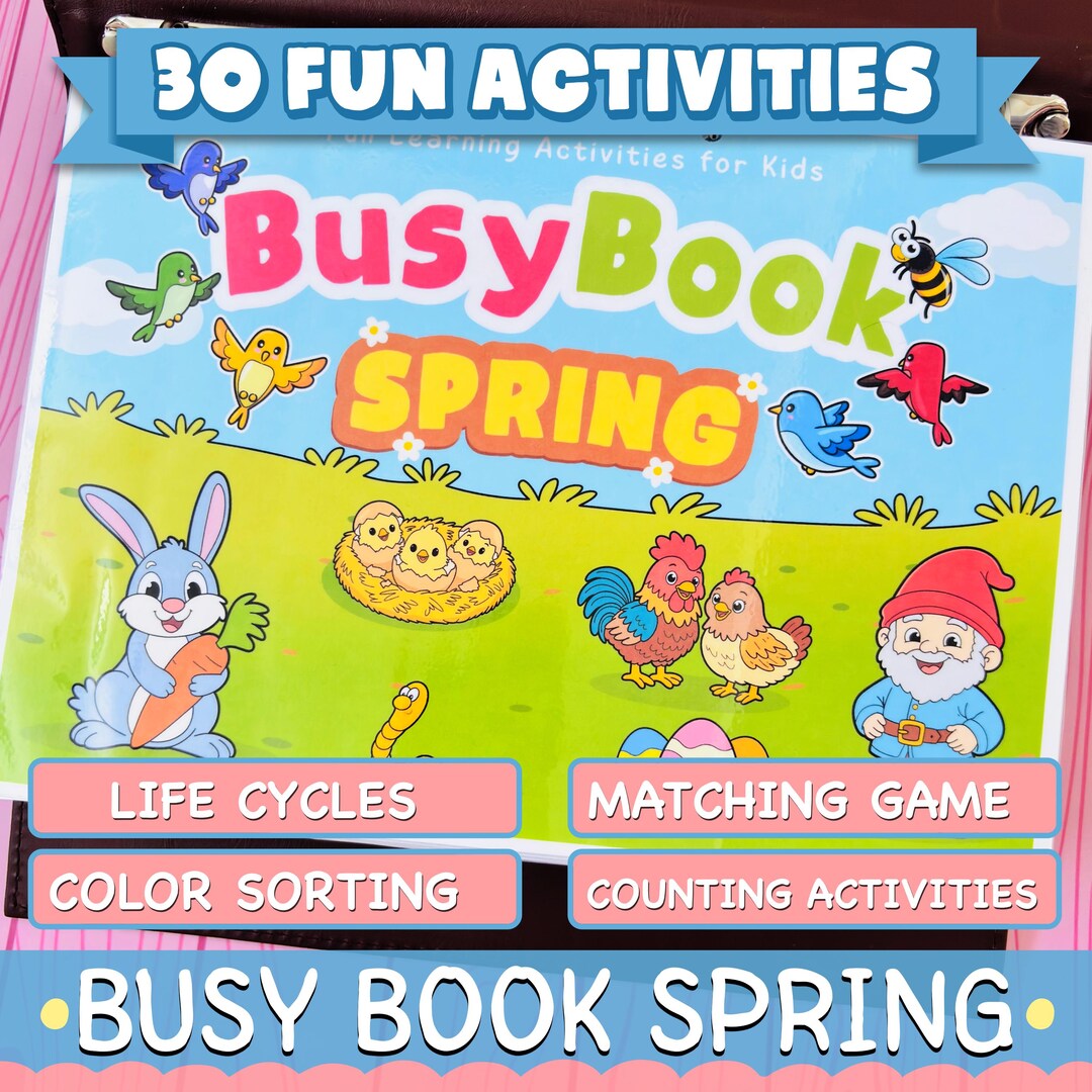 Spring Busy Book Printable | Toddler Learning Activities | Preschool ...