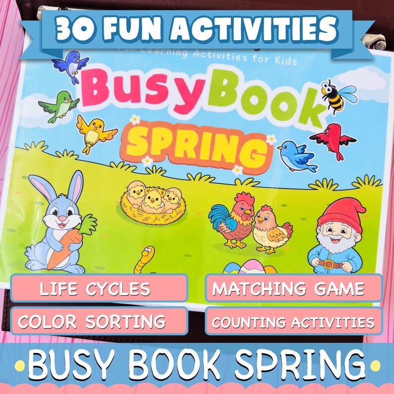 Spring Busy Book Printable | Toddler Learning Activities | Preschool ...