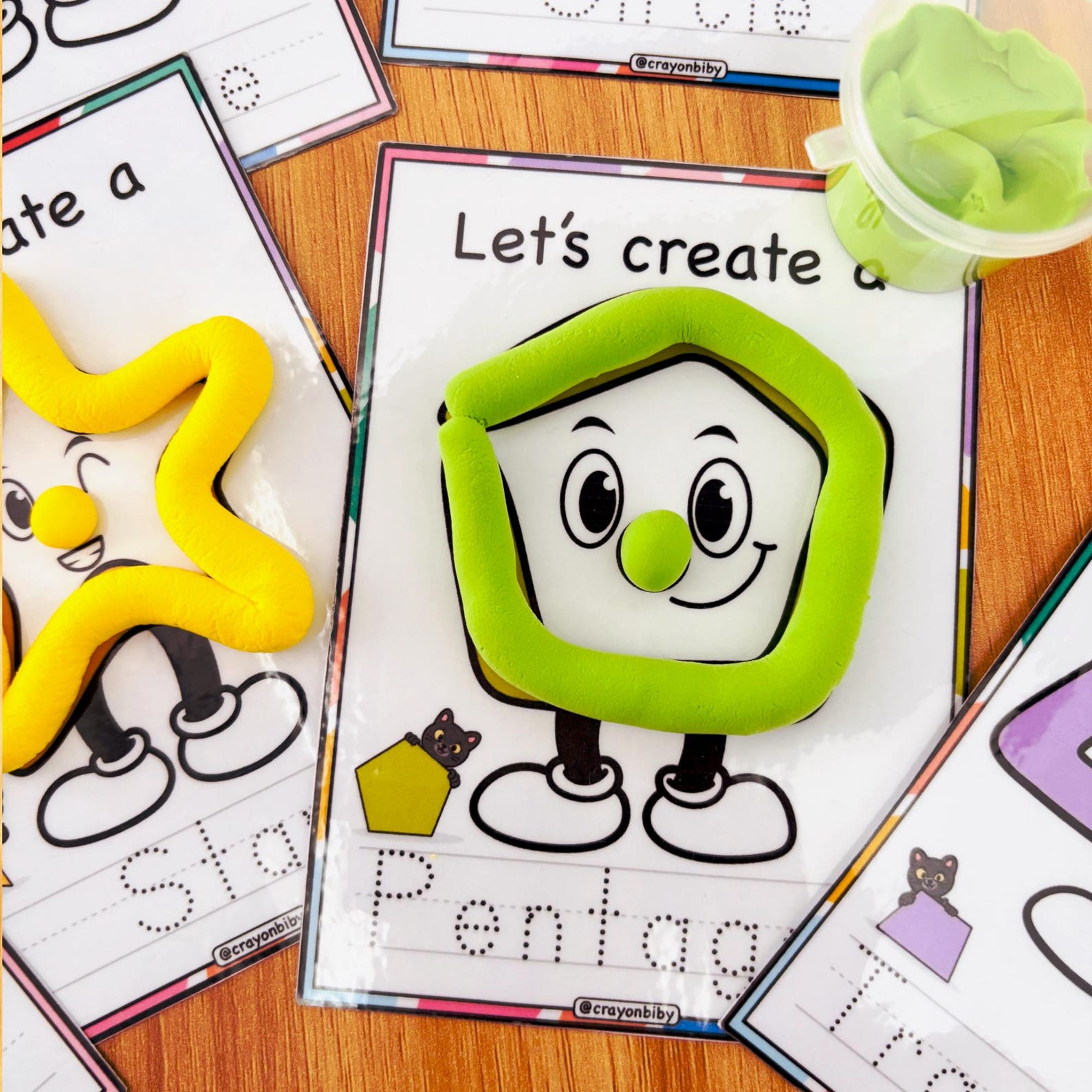 Play Dough Shape Mats: Montessori Toddler Learning Activity (PDF ...
