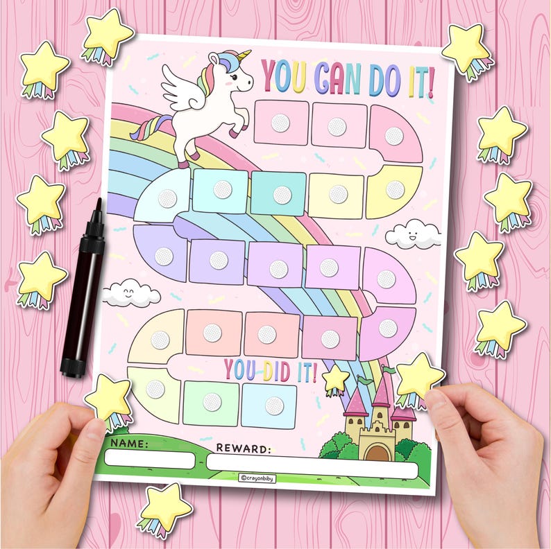 Magical Unicorn Reward Chart Printable Behavior Tracker for Girls Help ...