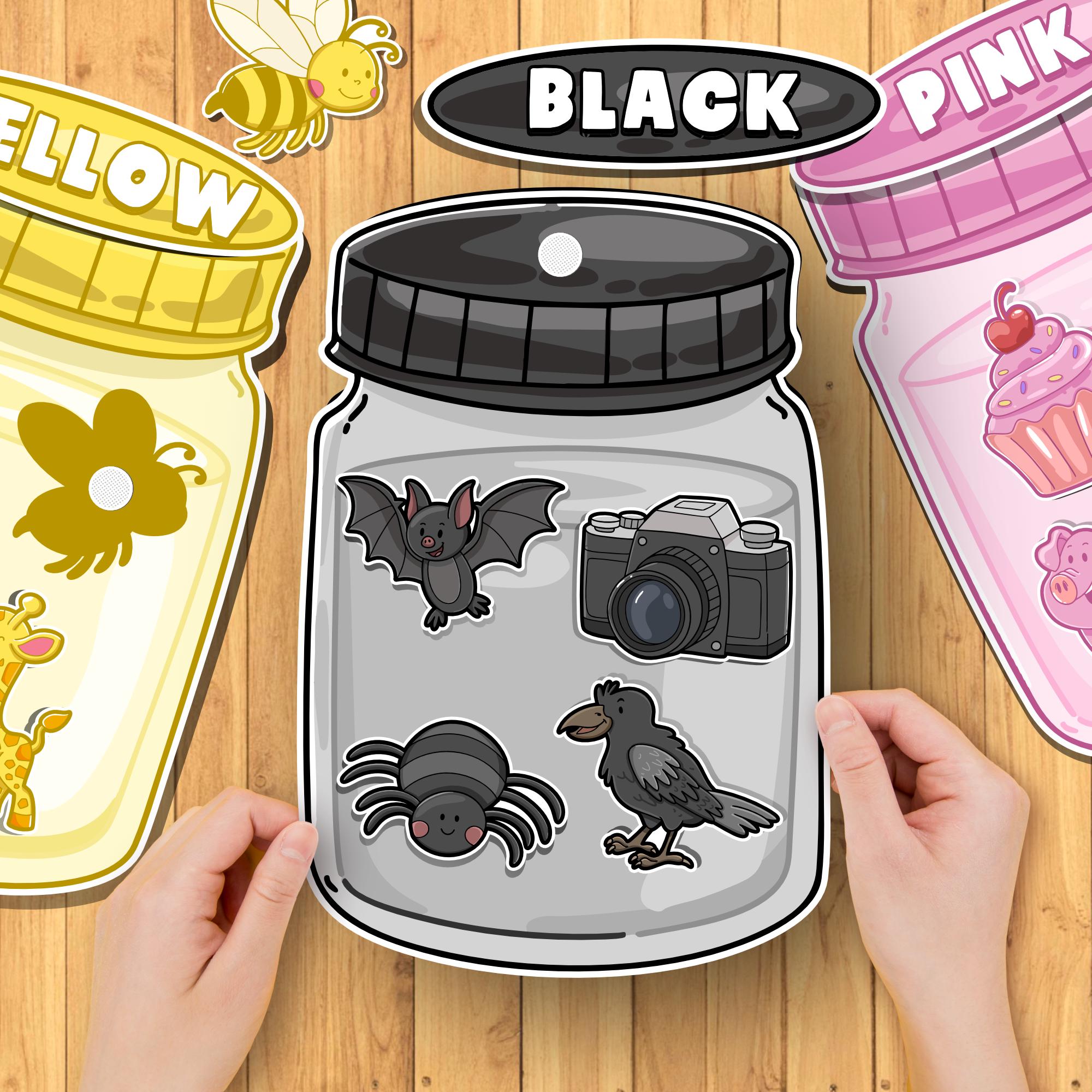 Color Sorting Jars Printable, Toddler Matching Game, Preschool ...