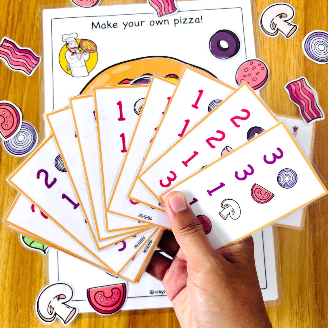 Pizza Math Counting Activity for Kids Printable, Fun Number Game for ...
