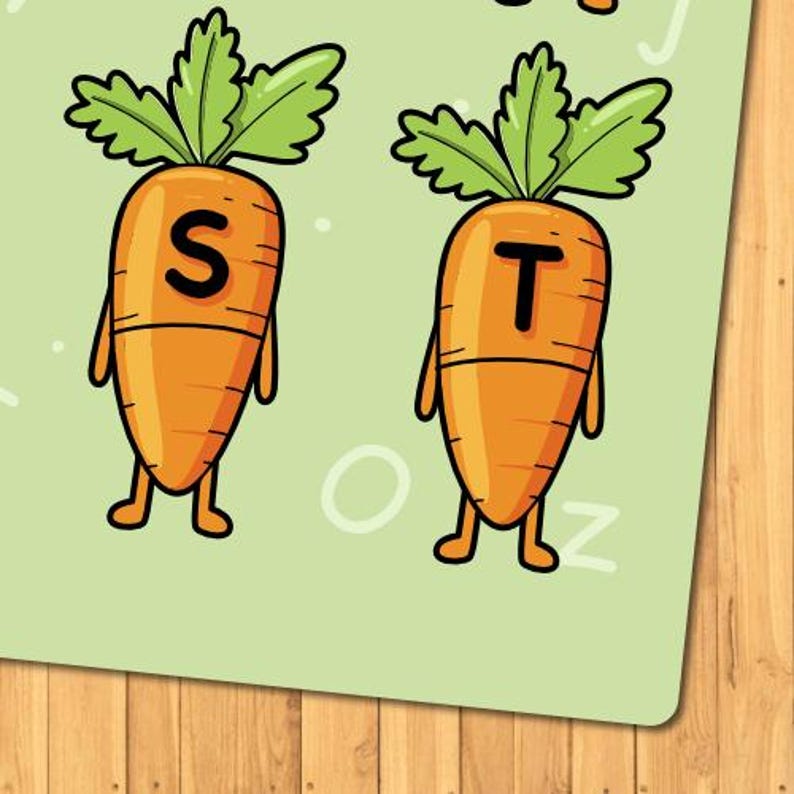 Carrot Alphabet Matching Game: Preschool Letter Recognition Activity ...