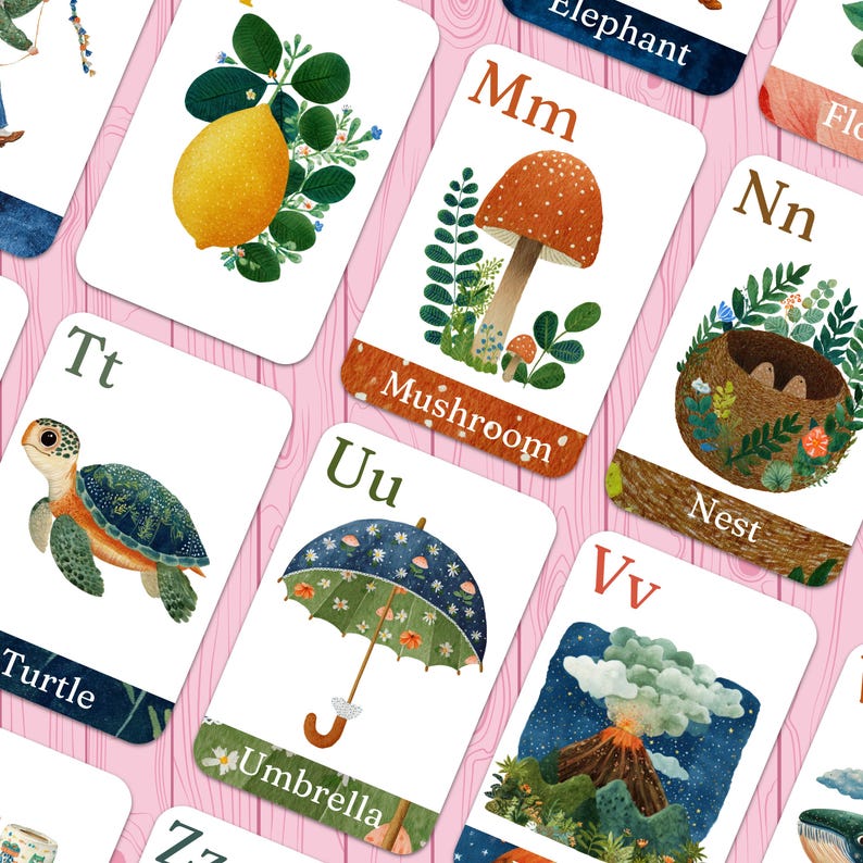 ABC Flashcards Printable | Watercolor Alphabet Cards for Kids | A–Z ...
