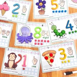 Preschool Number Playdough Mats 1-10: Montessori Math Printable (PDF ...
