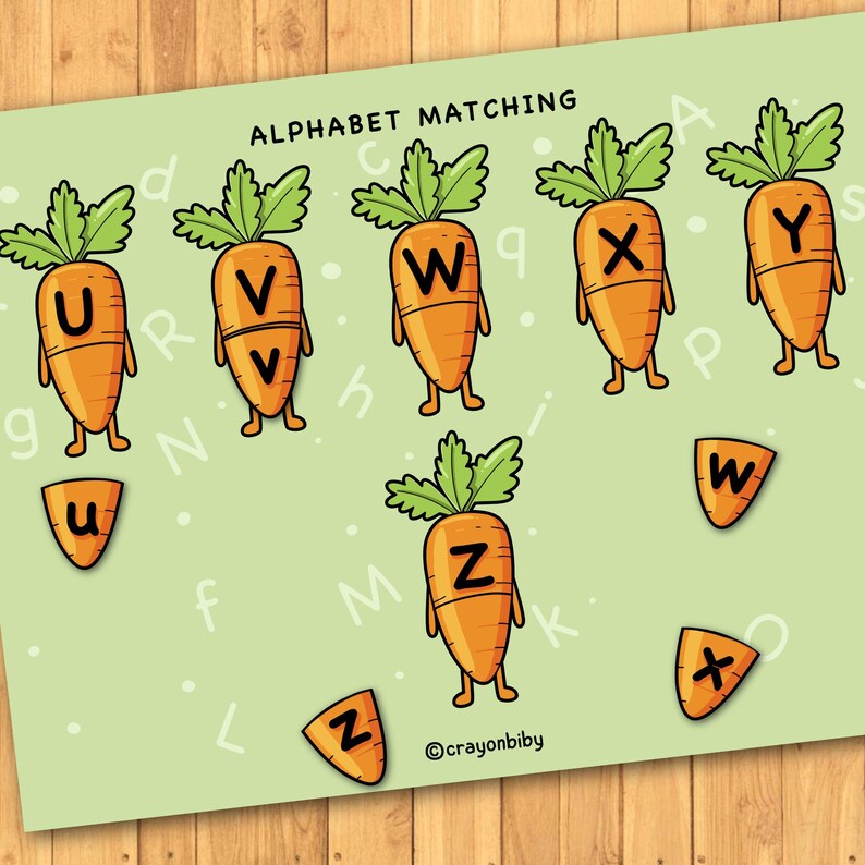Carrot Alphabet Matching Game: Preschool Letter Recognition Activity ...