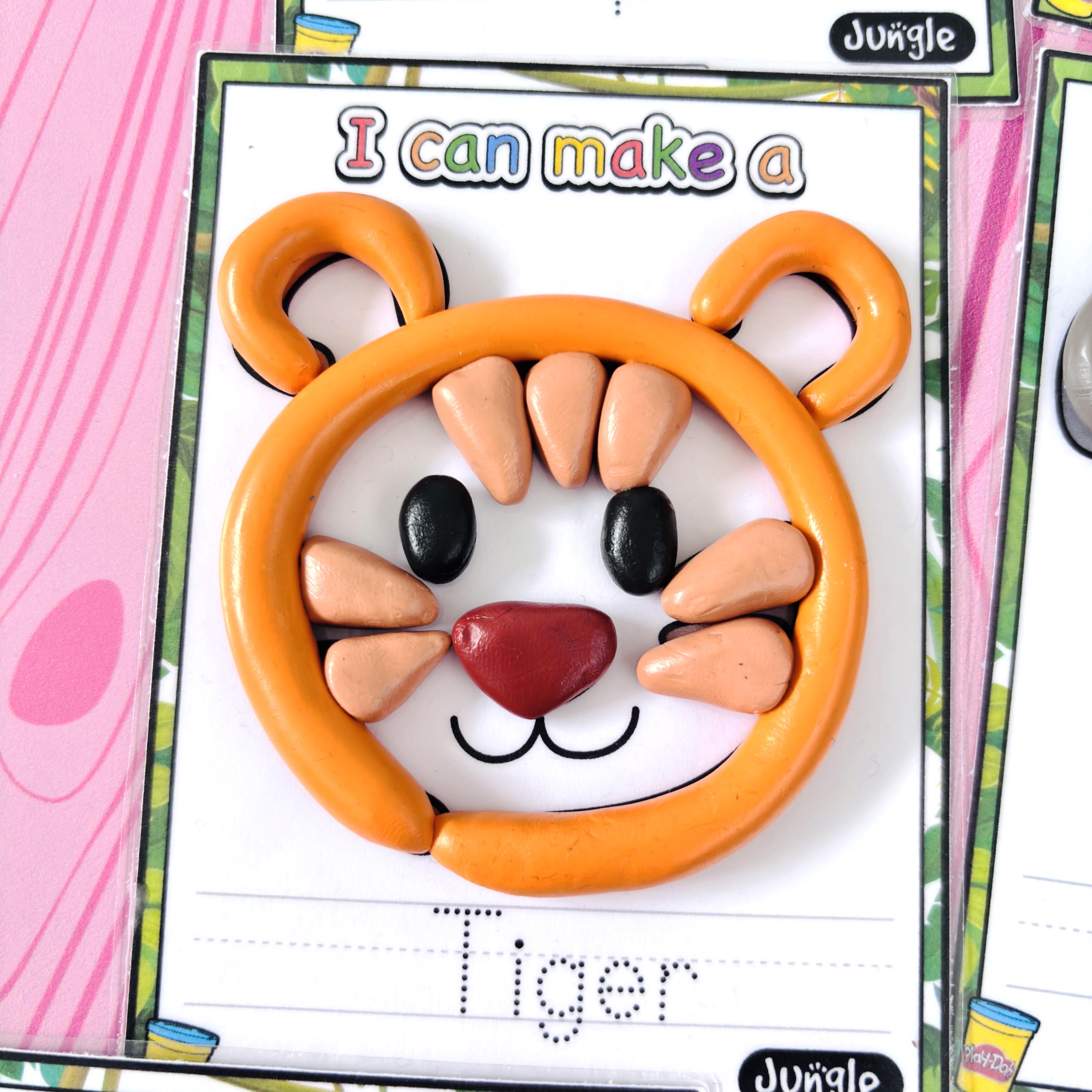 Jungle Play Dough Mats Printable | Fine Motor Jungle Animal Activity ...