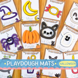 Halloween Play Dough Mats, Printable Sensory Activity for Kids, Fine ...