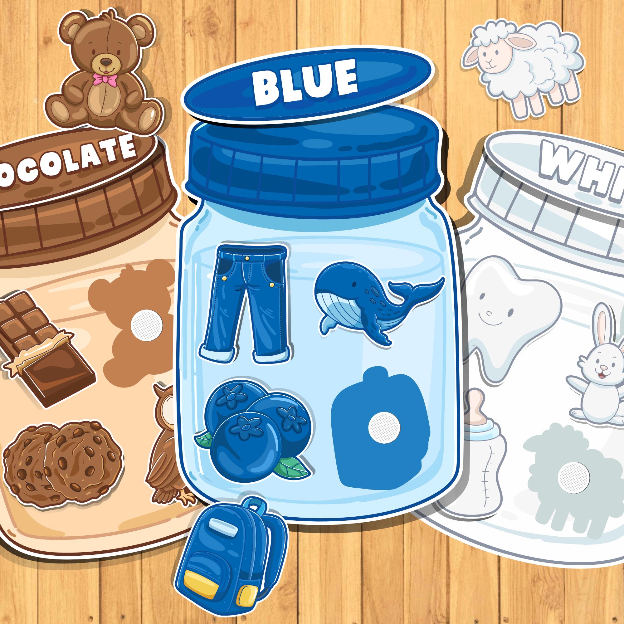 Color Sorting Jars Printable, Toddler Matching Game, Preschool ...