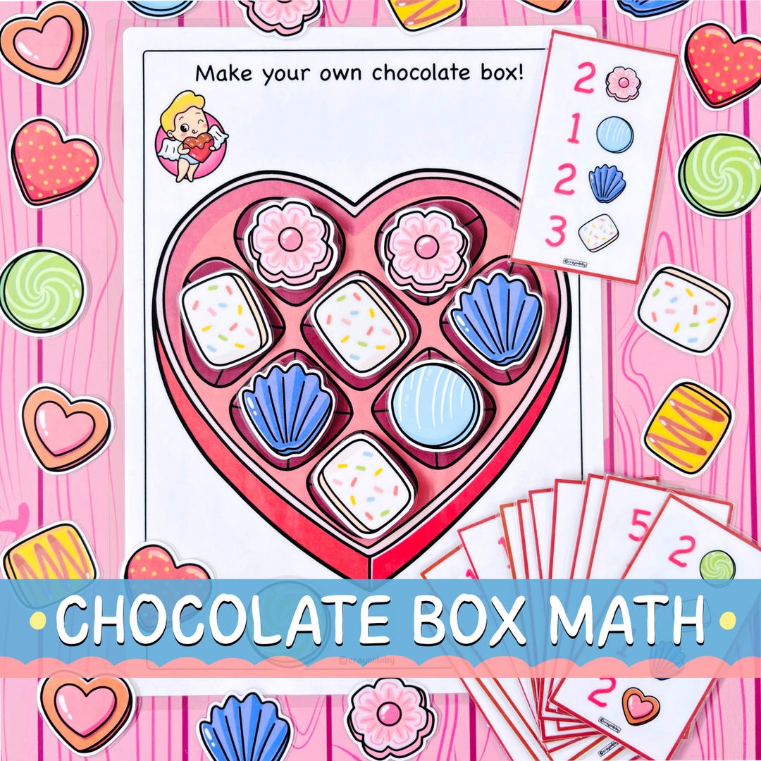 Chocolate Box Math Game | Preschool Counting Activity (digital Download ...