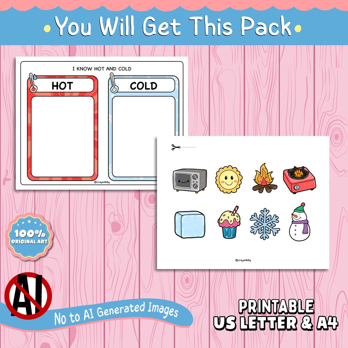 Hot and Cold Sorting Activity Printable | Temperature Concept Game for ...