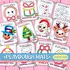 7 Christmas Playdough Mats, Printable Play Doh Mats, Christmas Play ...