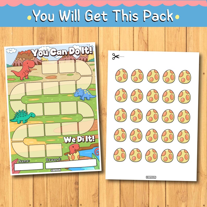 Dinosaur Reward Chart: Kids' Printable Behavior Tracker (digital ...