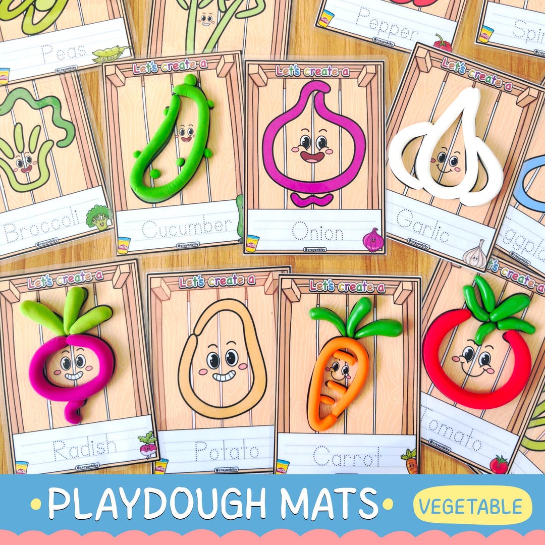 Vegetables Play Dough Mats, Montessori Learning (PDF) - Etsy UK