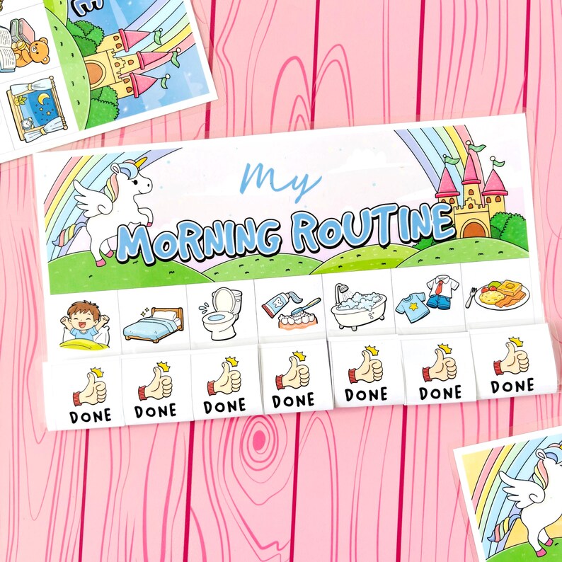 Kids Daily Routine Chart | Morning, Afternoon, Evening (editable Canva ...