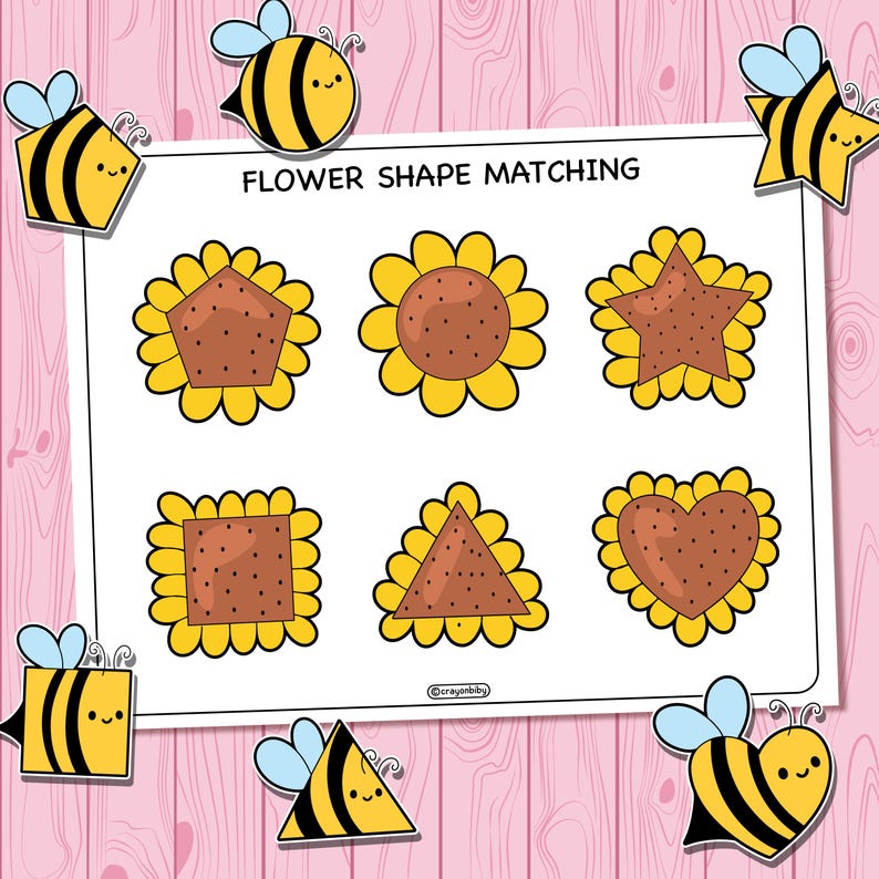 Flower Shape Matching Printable Activity | Toddler Preschool Learning ...