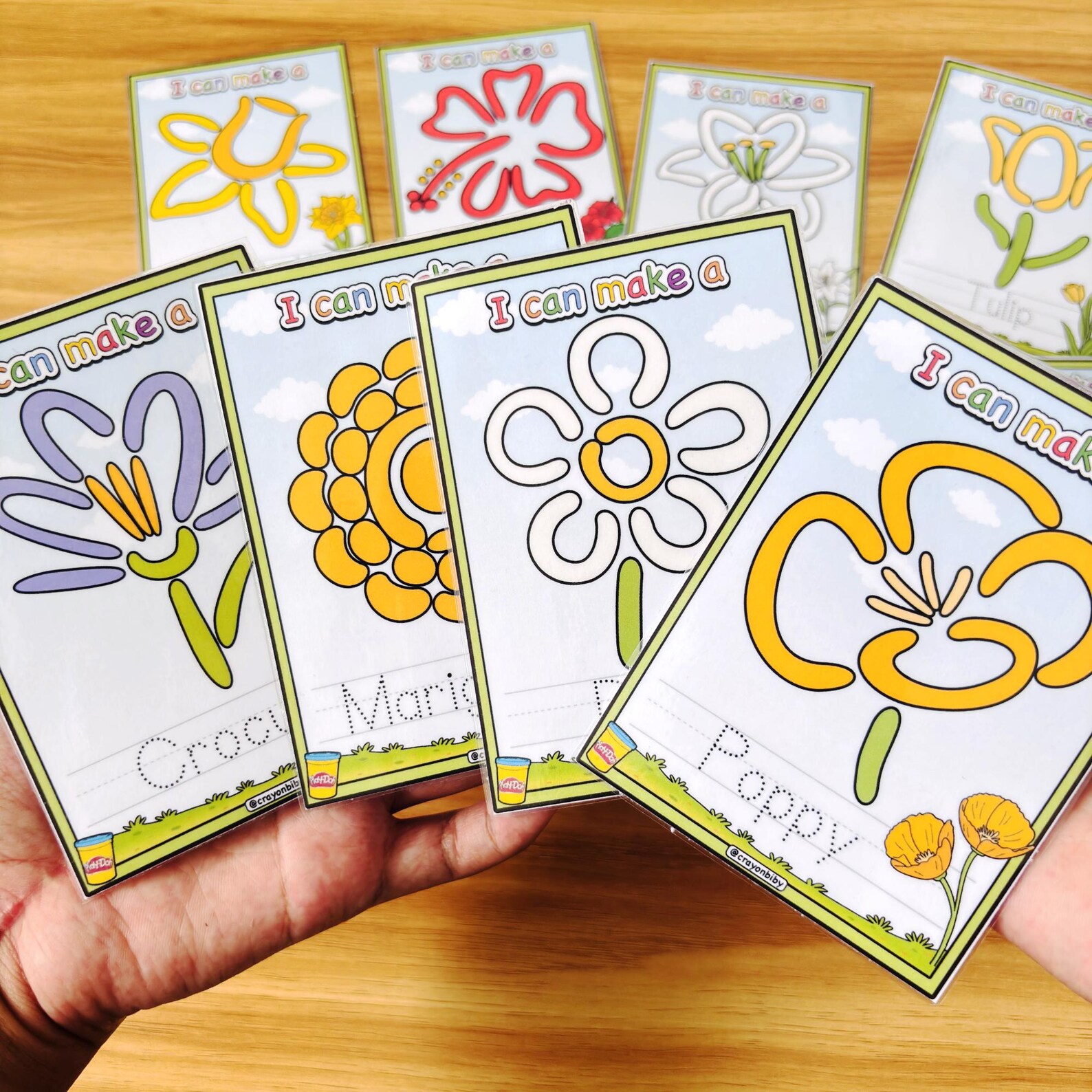 Flower Playdough Mats, Fine Motor Skills Activity (printable PDF) - Etsy