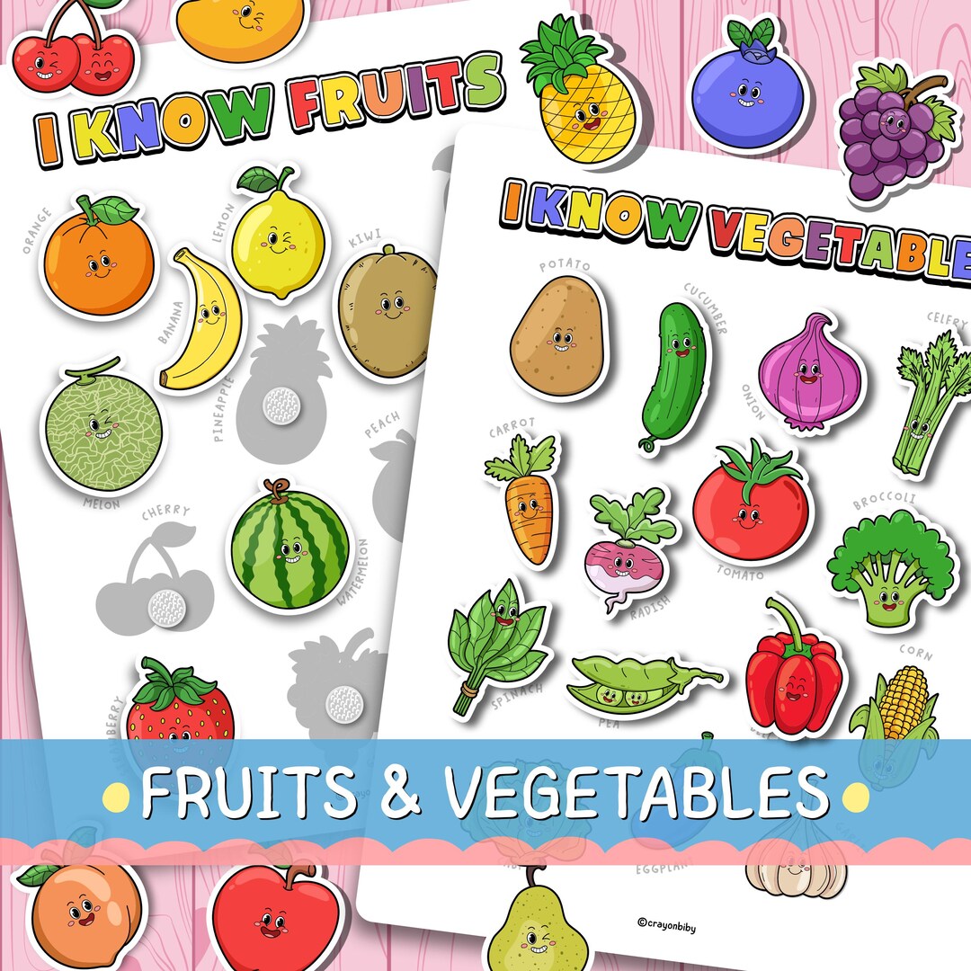 Fruits and Vegetables Sorting Game, Preschool Learning (digital ...