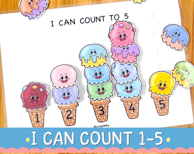 Ice Cream Counting Activity, Printable Game for Toddlers and Pre ...