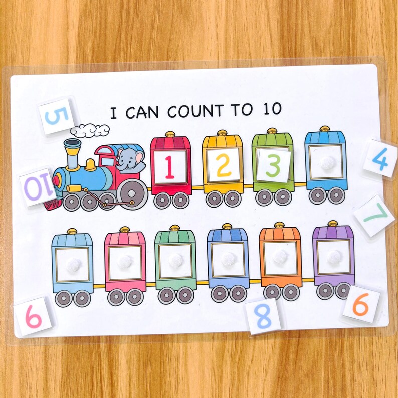 Counting Train Activity for Kids, Number Recognition 1-10 Preschool ...