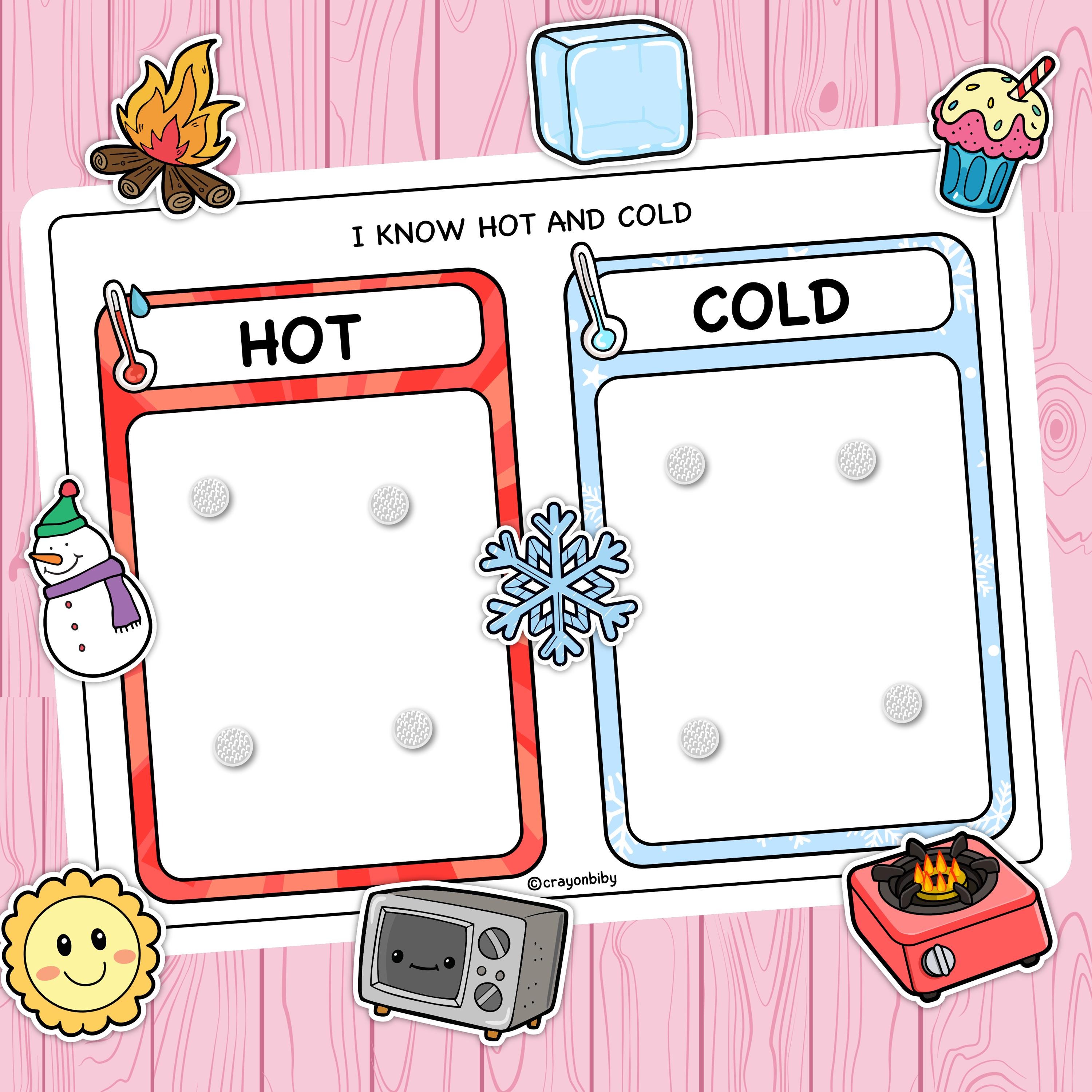 Hot and Cold Sorting Activity Printable | Temperature Concept Game for ...