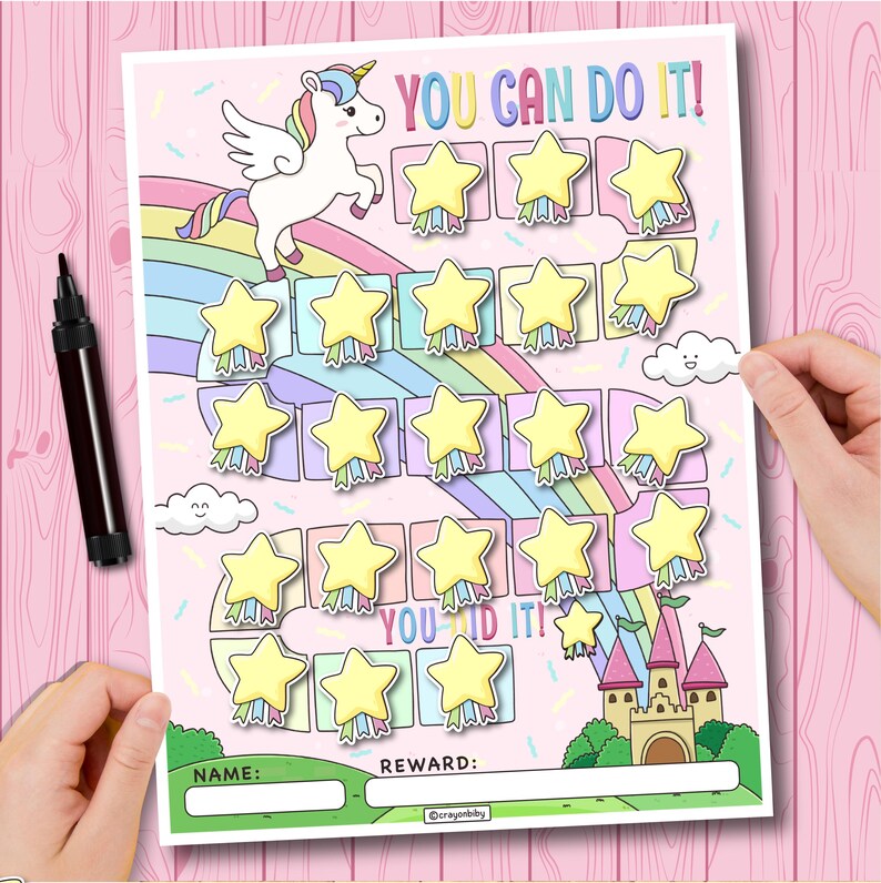 Magical Unicorn Reward Chart Printable Behavior Tracker for Girls Help ...