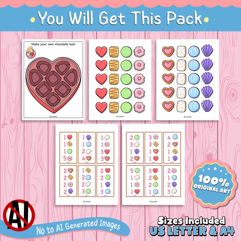 Chocolate Box Math Game | Preschool Counting Activity (digital Download ...