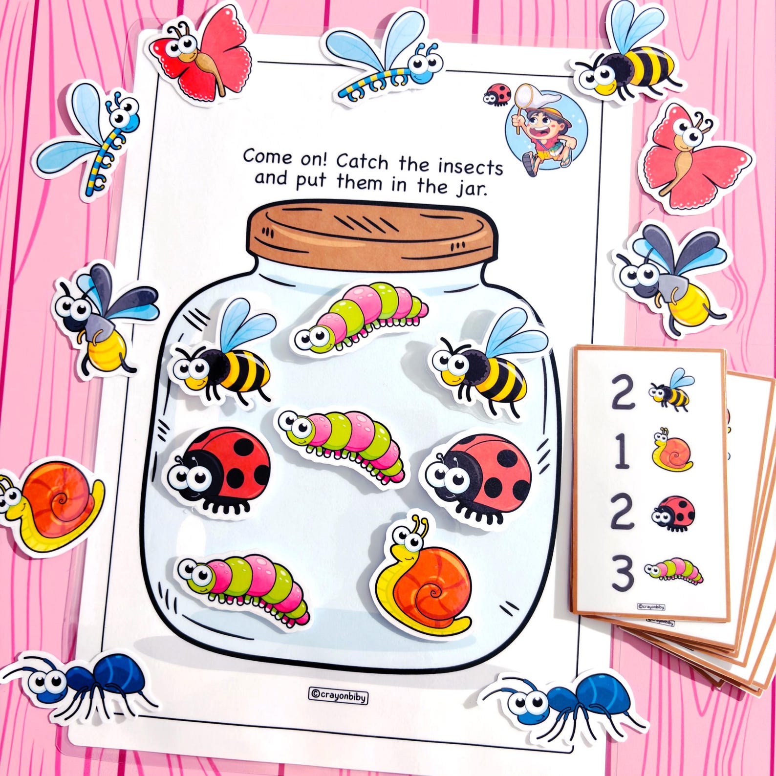 Bug Jar Math Printable, Counting and Number Matching Activity for ...