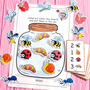 Bug Jar Math Printable, Counting and Number Matching Activity for ...
