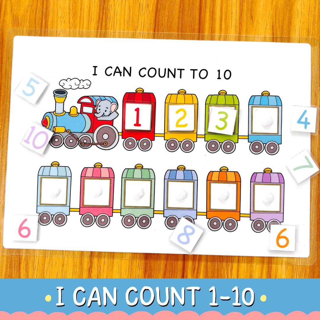 Counting Train Activity for Kids, Number Recognition 1-10 Preschool ...