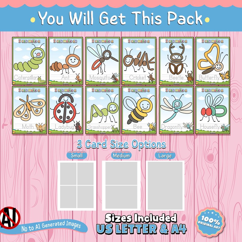 Insect Play Dough Mats, Printable Fine Motor Activity for Kids, Sensory ...