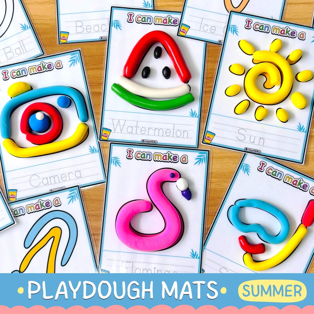 Summer Play Dough Mats Printable, Montessori Toddler Activity ...