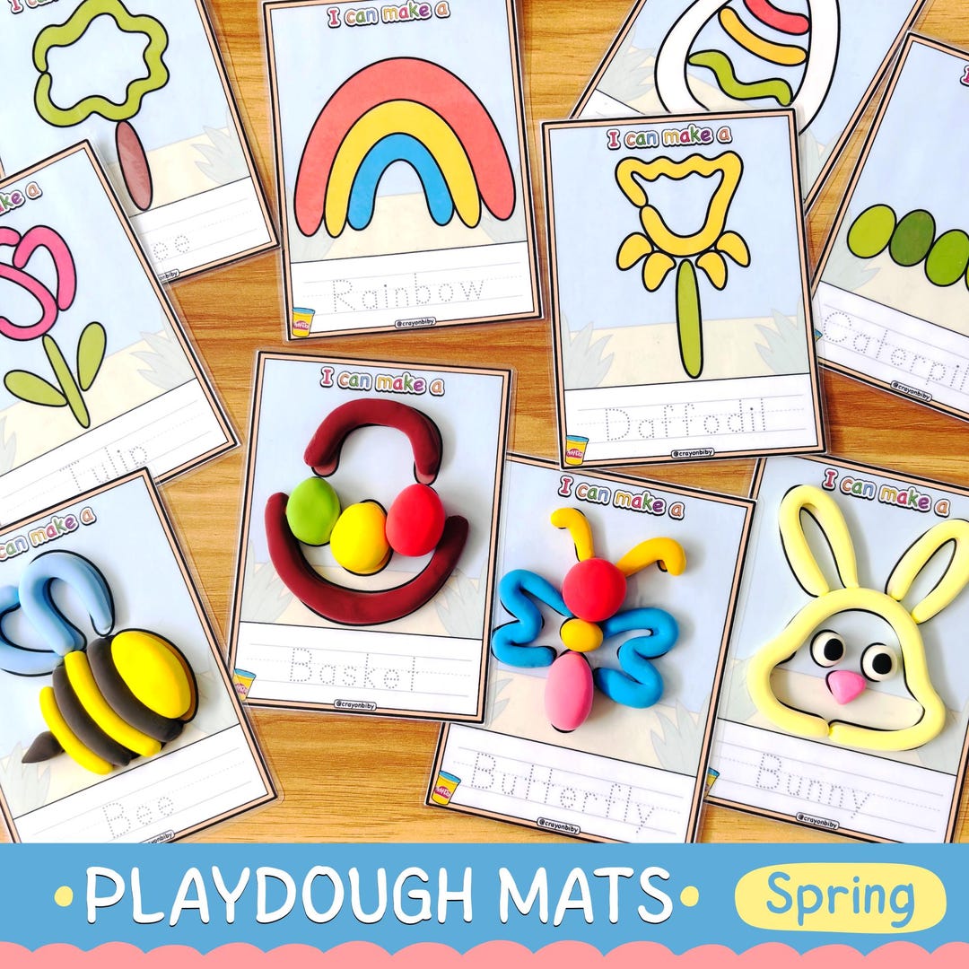 Spring Play Dough Mats Printable, Montessori Toddler Activity ...