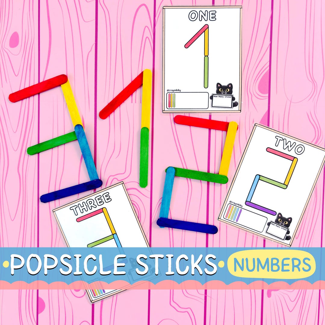 Popsicle Stick Numbers Printable | Build Numbers 1–10 Counting Activity ...