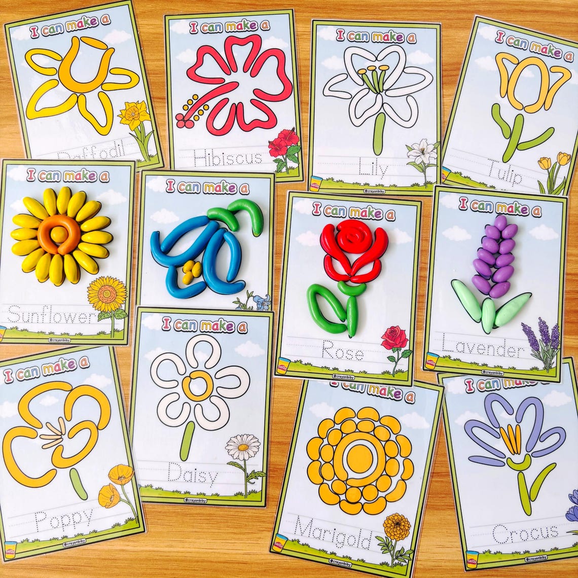 Flower Playdough Mats, Fine Motor Skills Activity (printable PDF) - Etsy