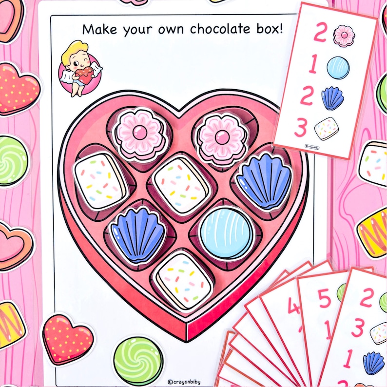 Chocolate Box Math Game | Preschool Counting Activity (digital Download ...