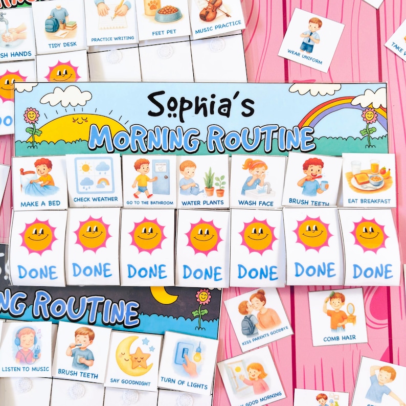 Editable Daily Routine Chart for Kids | Morning Afternoon Evening ...