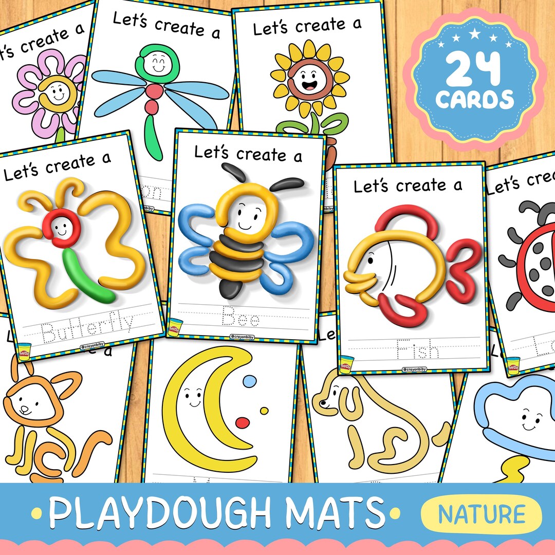 Nature Play Dough Mats: Montessori Fine Motor Skills Activity (digital ...