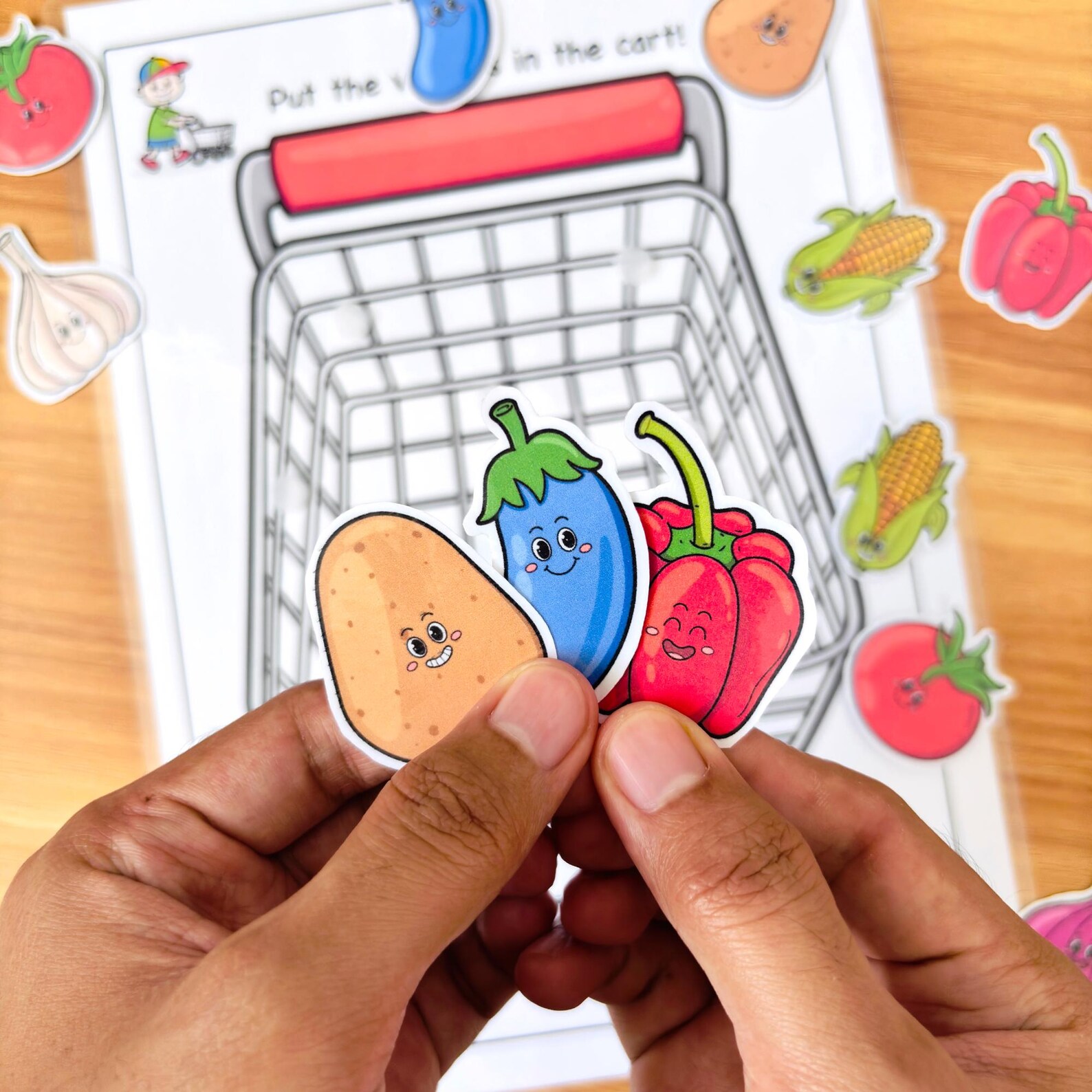 Grocery Shopping Math Game, Vegetable Counting Activity, Toddler ...
