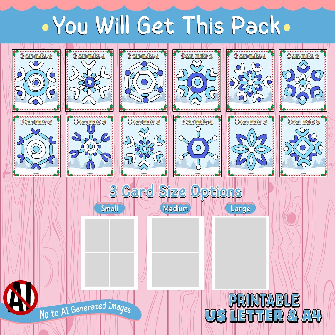 Snowflake Playdough Mats Printable | Winter Play Dough Activity for ...