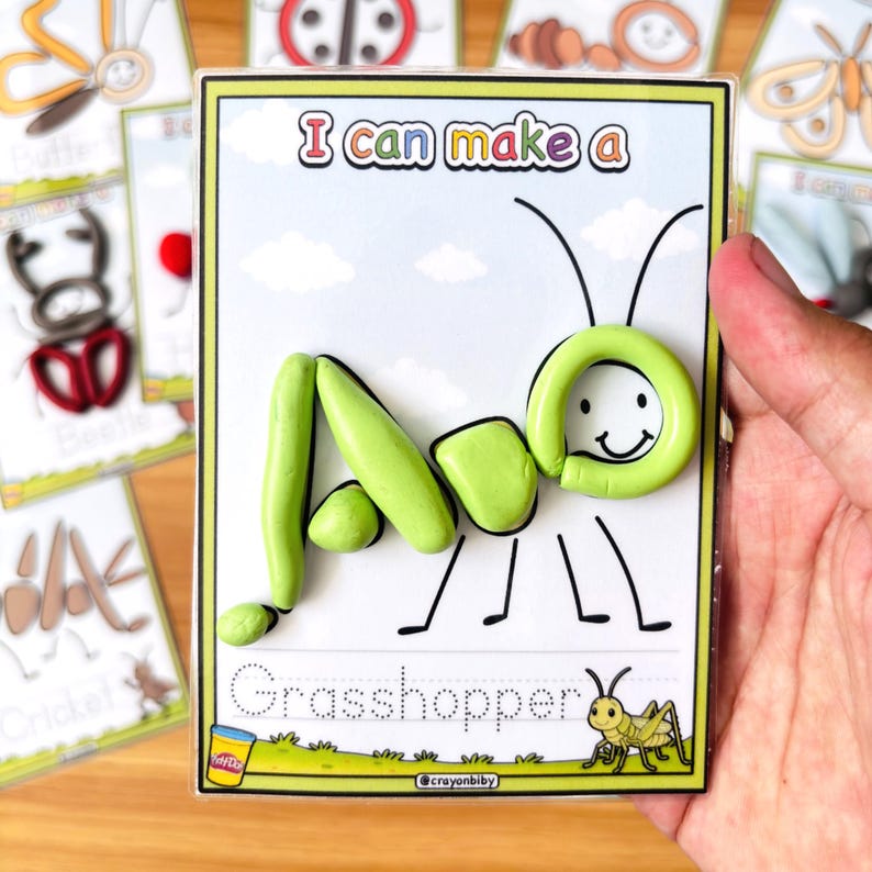 Insect Play Dough Mats, Printable Fine Motor Activity for Kids, Sensory ...