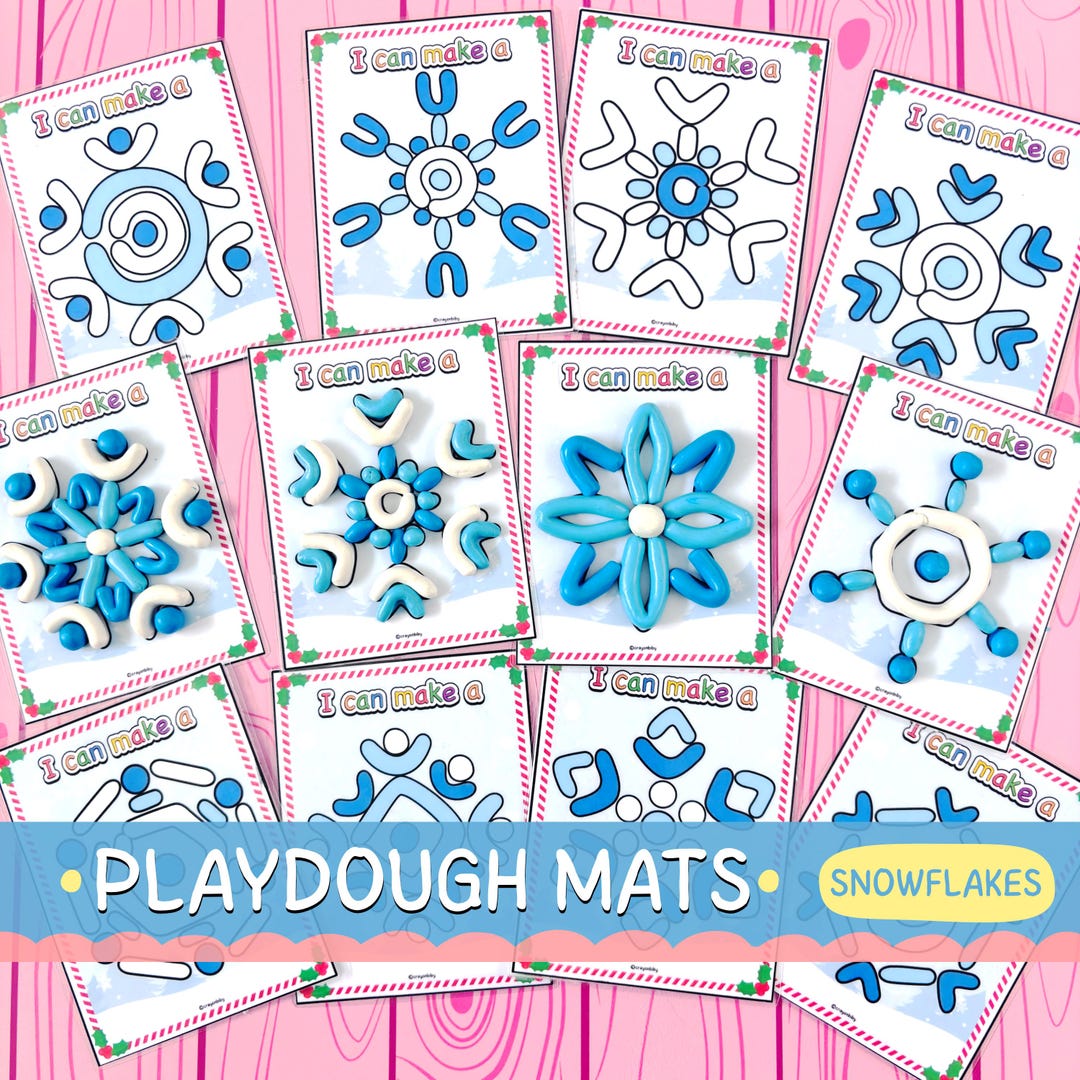 Snowflake Playdough Mats Printable | Winter Play Dough Activity for ...