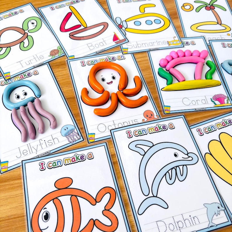 Ocean Playdough Mats, Printable Fine Motor Activity for Kids, Sensory ...