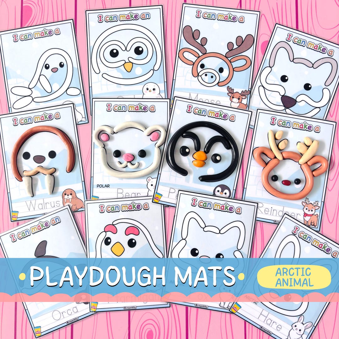 Arctic Animal Play Dough Mats Printable | Winter Play Dough Activity ...