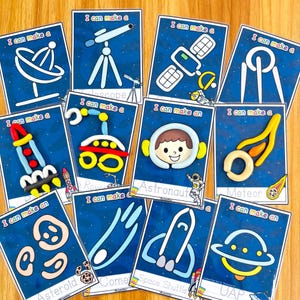 Outer Space Playdough Mats for Kids, Space Theme Fine Motor Activity ...