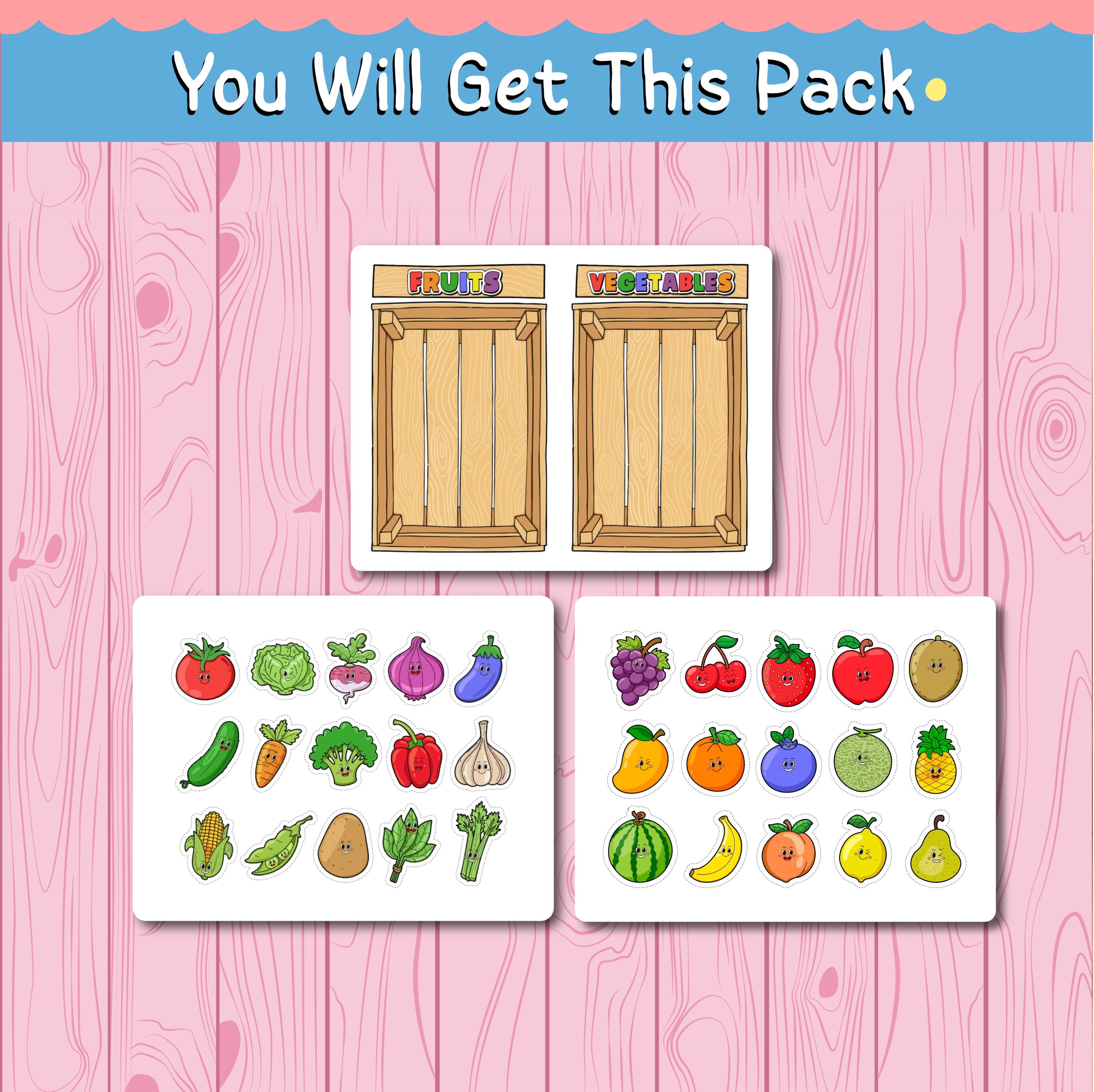 Fruits and Vegetables Sorting Printable, Montessori Toddler Activity ...