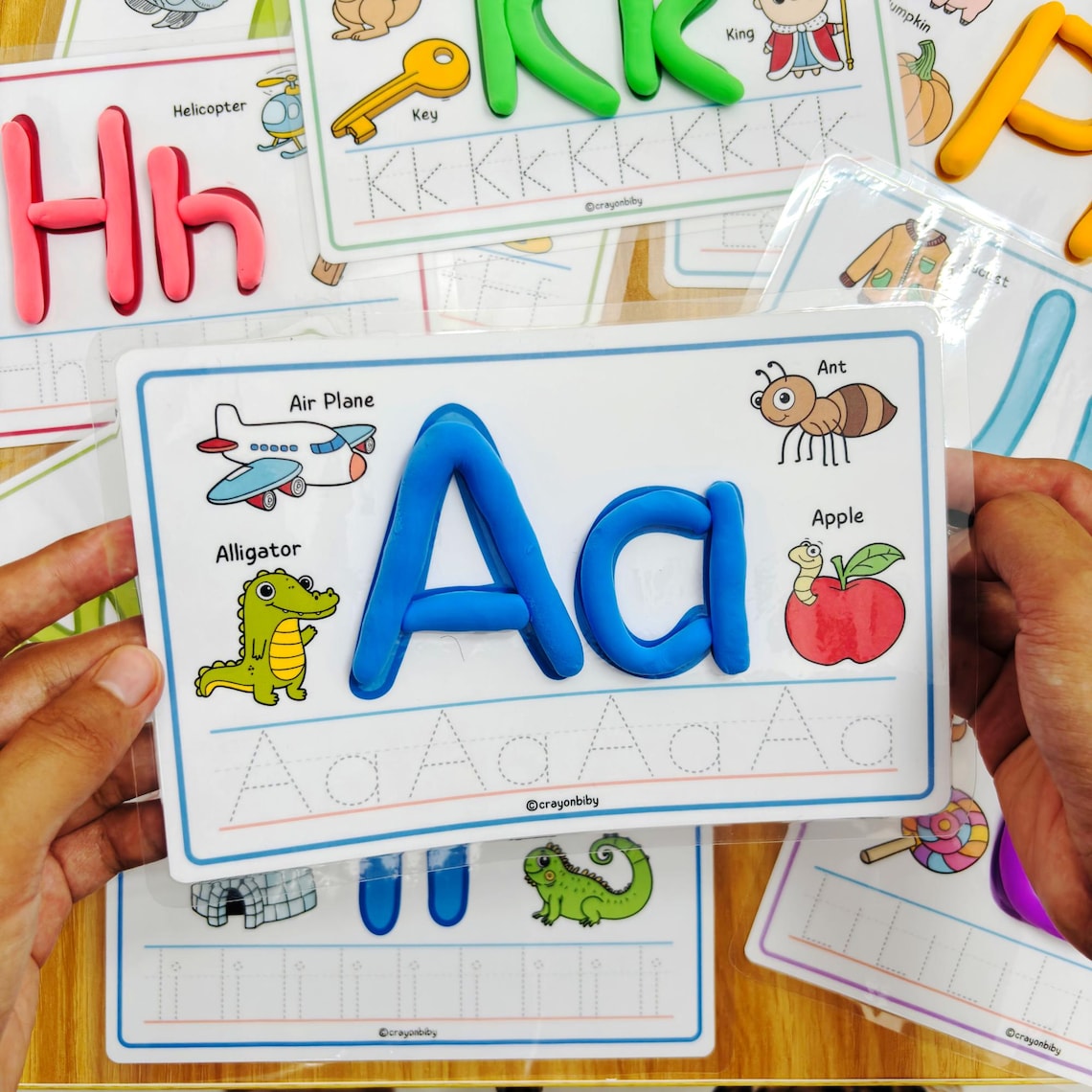 Alphabet Play Dough Mats Printable ABC Tracing Worksheets Preschool ...