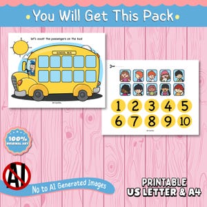 Bus Counting 1–10 Printable | Number Matching Activity for Preschool ...