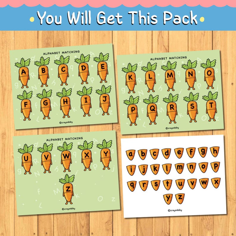 Carrot Alphabet Matching Game: Preschool Letter Recognition Activity ...