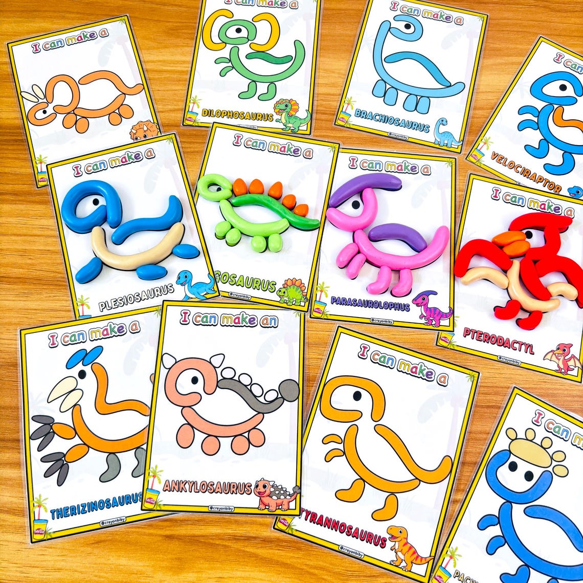 Dinosaur Play Dough Mats, Printable Fine Motor Activity for Kids ...